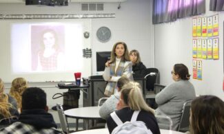 Award-winning author Clare Vanderpool visits Newman classes